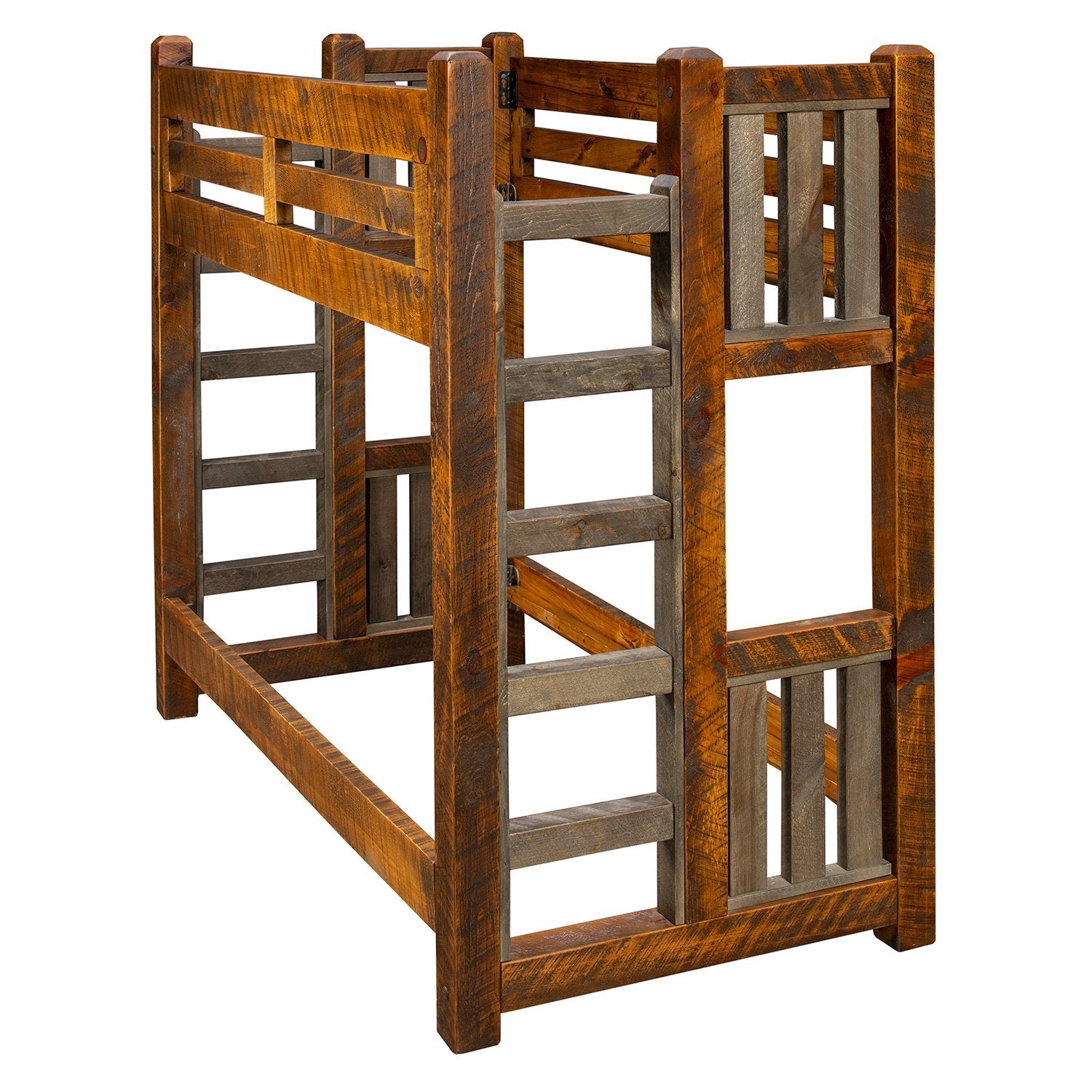 Sawmill Rough Sawn Twin over Twin Bunk Bed | Rustic Solid Wood Bunk Bed