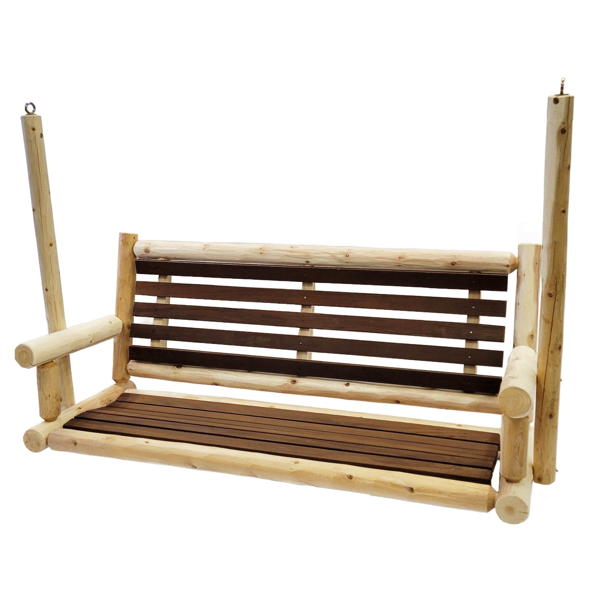 ThermaFusion Cedar 5ft Porch Swing | Handcrafted Rustic Outdoor Log Swing