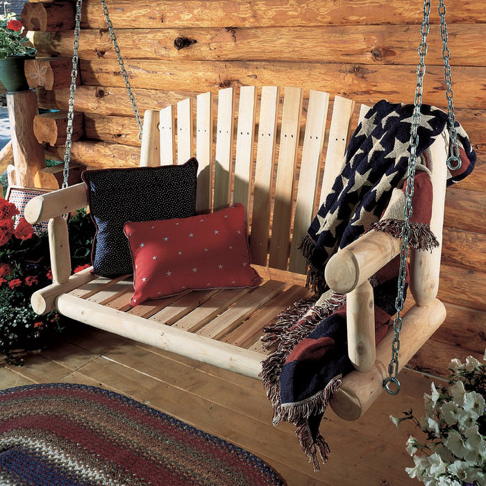 Cedar Looks Log 4ft Porch Swing