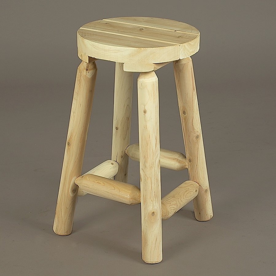 Cedar Looks 24" Log Bar Stool