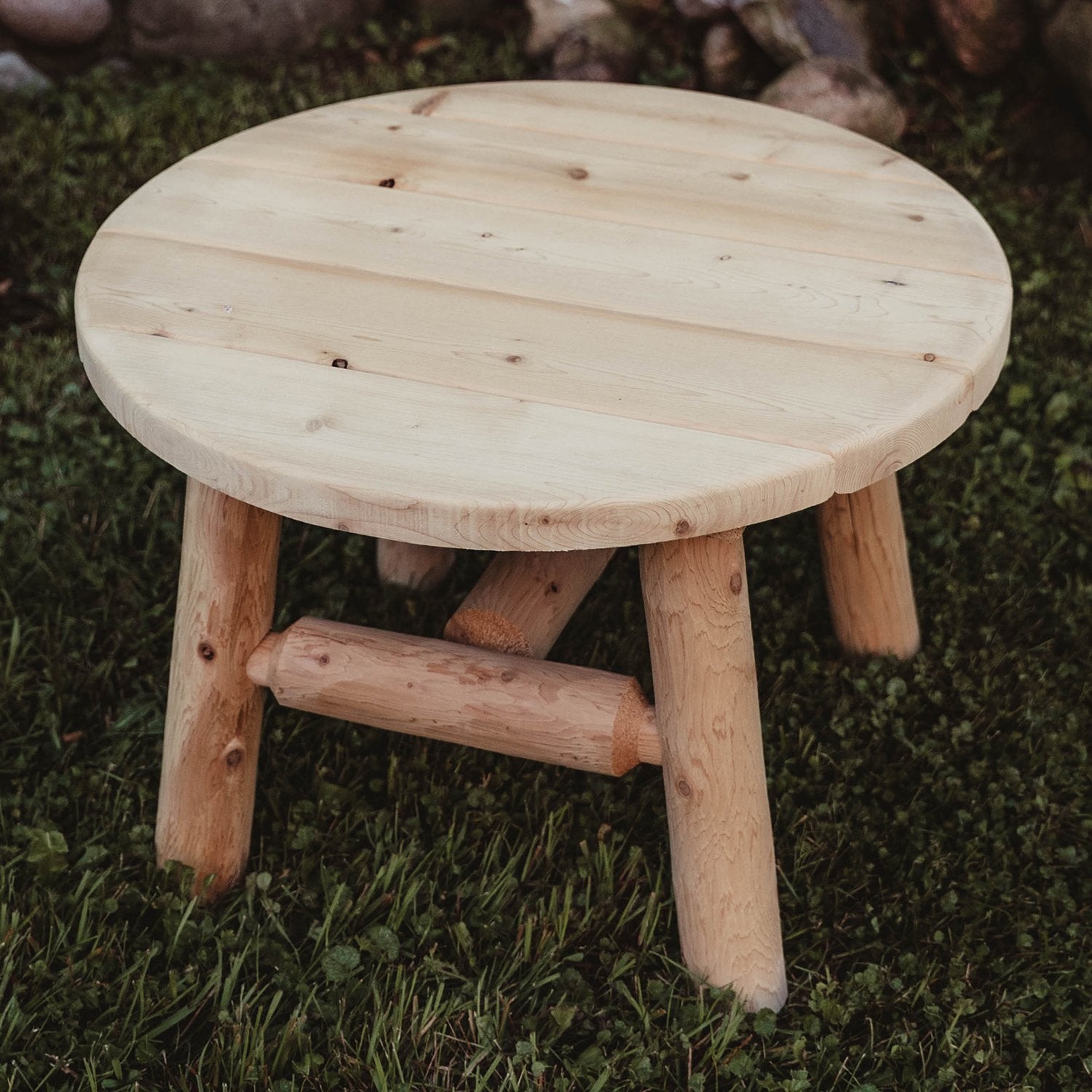 Cedar Log Round Coffee Table