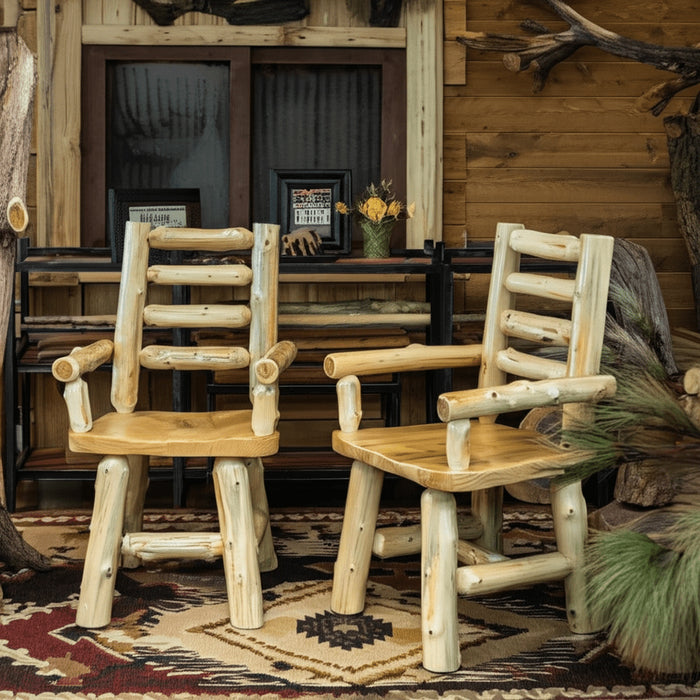 Hand Peeled Cedar Ladderback Arm Chair