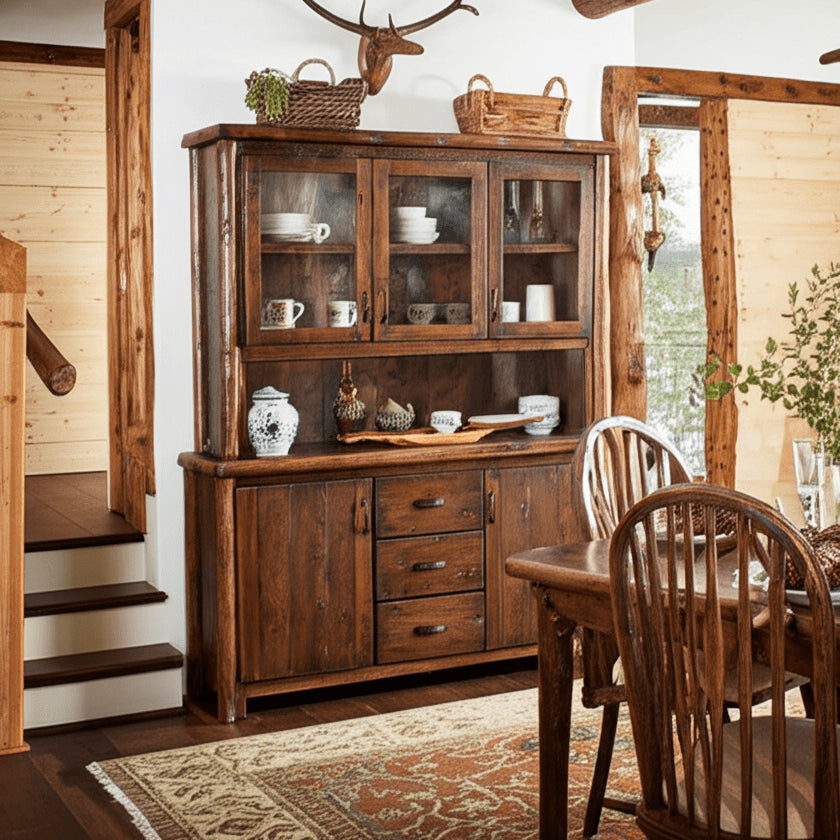 Olde Towne Log Buffet & Hutch