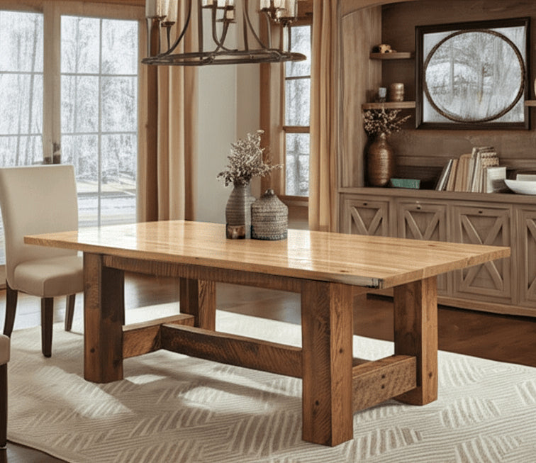 Sawmill Solid Pine Top Dining Table