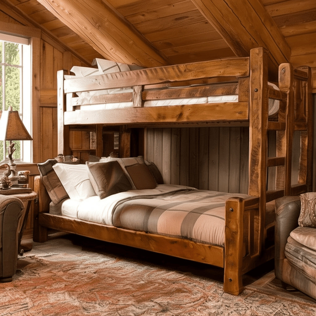 Sawmill Rough Sawn Twin over Full Bunk Bed